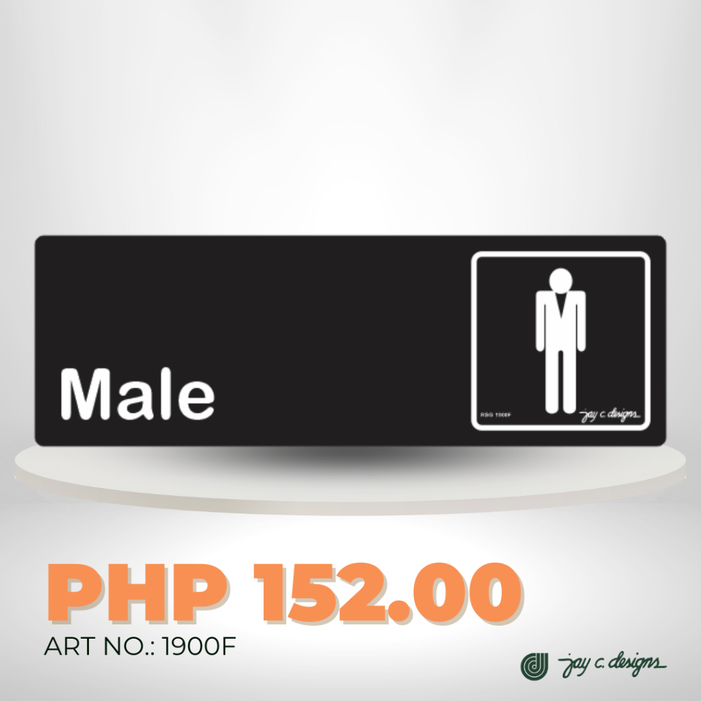 Jay C. Designs Acrylic Sign Male Restroom Signage 1900 | Shopee Philippines