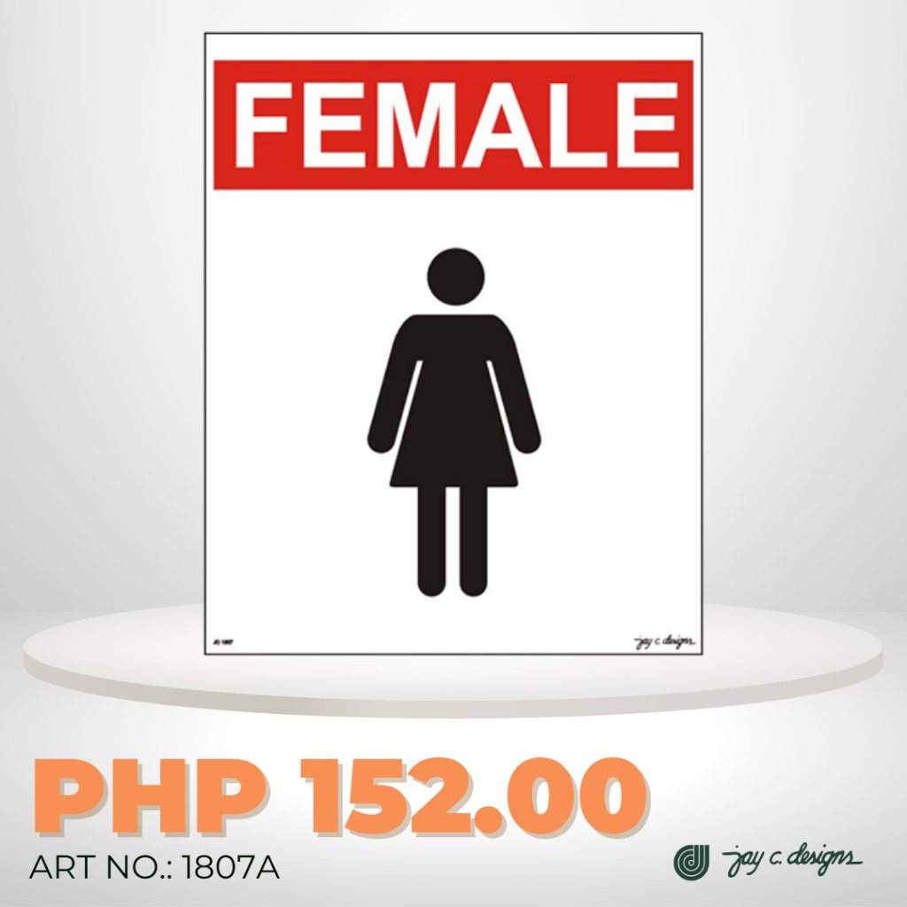 Female Vinyl Restroom Sign Public Toilet Door Sign Bathroom Signage ...