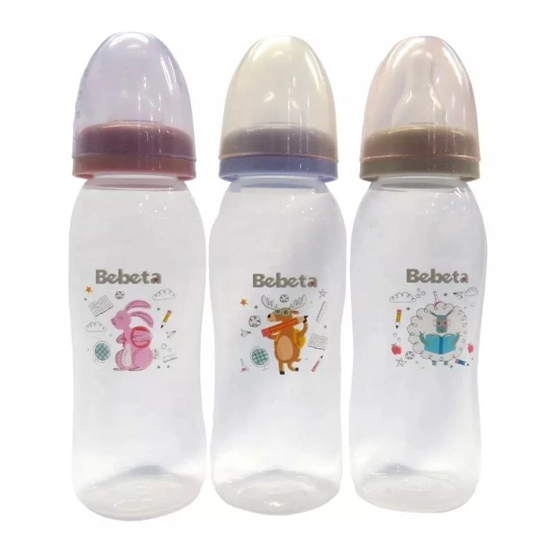 BEBETA FEEDING BOTTLE 9oz Regular Dumble with scale Hood and flower ...