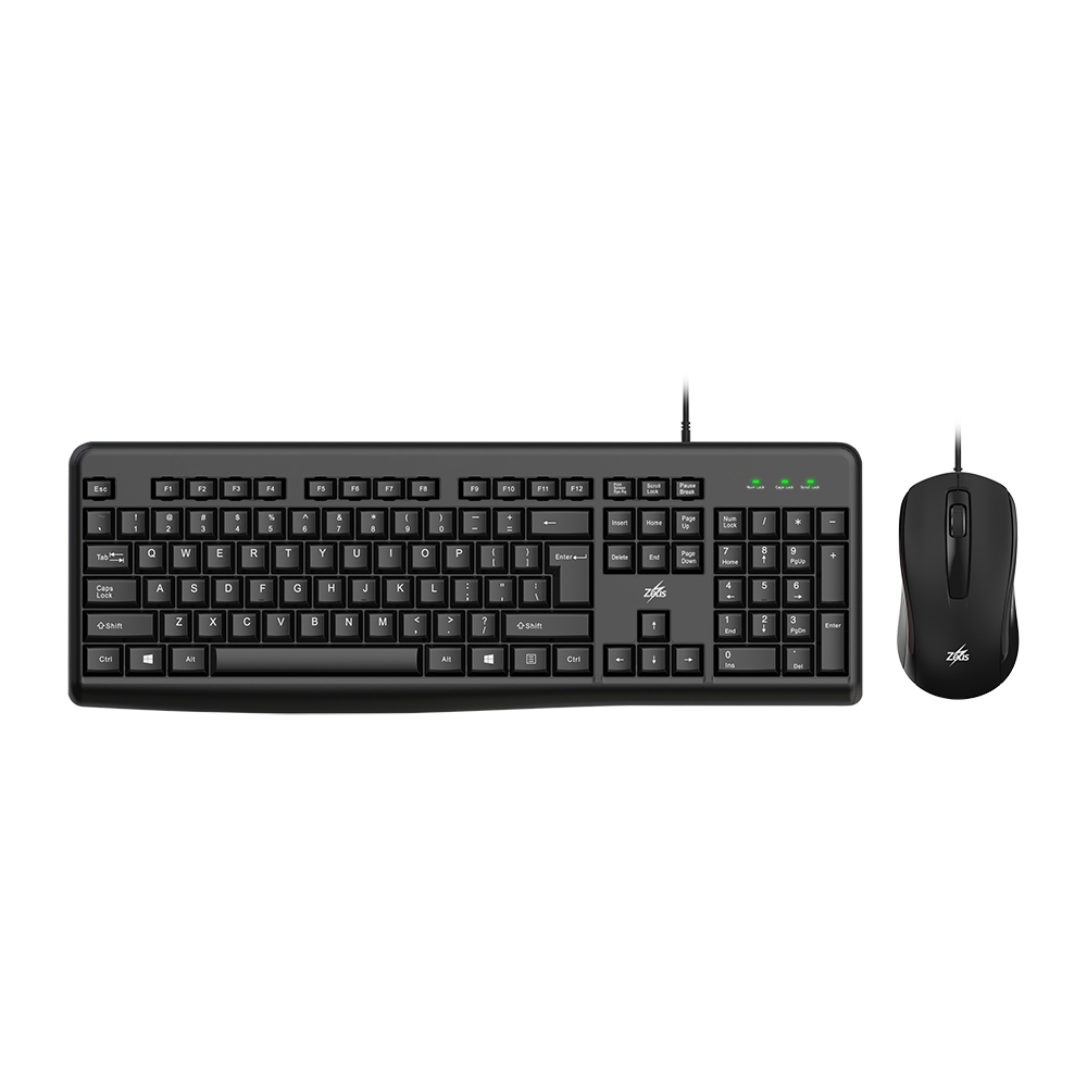 Zeus GK-718 Slimline Wired Keyboard and Mouse Combo Set USB Plug-and ...