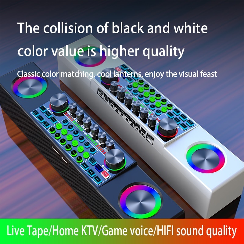 KTV Live Sound Card Audio Integrated Set Bluetooth Speaker With Twi ...