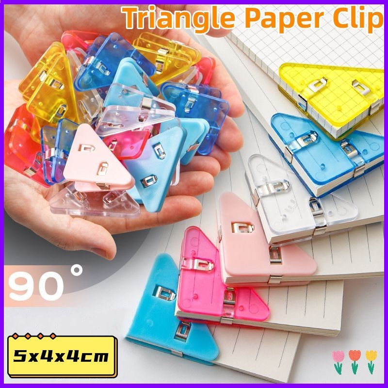 Transparent Colorful Clip Triangle Test Paper Clip Cute Memo Holder ...