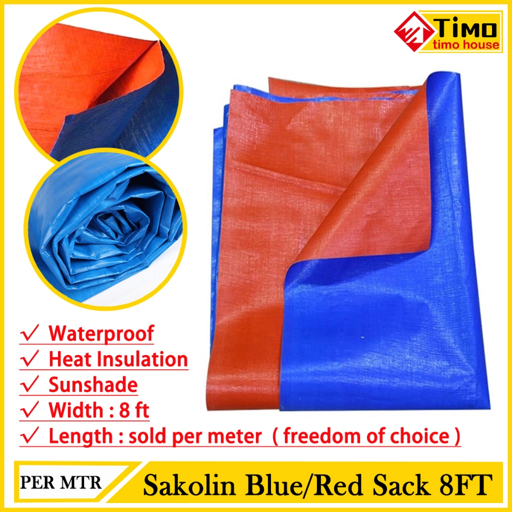 (per meter) Sakolin Shades Awnings Tarpaulins Blue red Sack Cover 8ft ...
