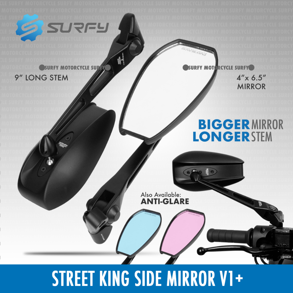 Street King Side Mirror v1 Plus 22cm Longer Stem 10*17cm Bigger Mirror ...