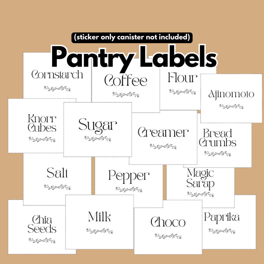 Hiraya Ph 1pc Pantry Label Sticker Waterproof for Canister Jar Garapon ...