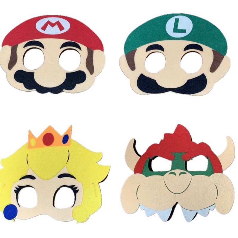 SET: Mario Luigi Princess Peach King Koopa kids mask costume | Shopee ...
