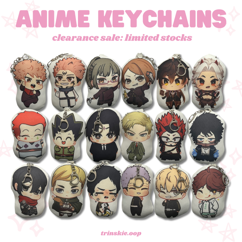 ANIME KEYCHAINS (JJK, AOT, HXH, MHA, HAIKYU, GENSHIN, TOKYO REV, SPY ...