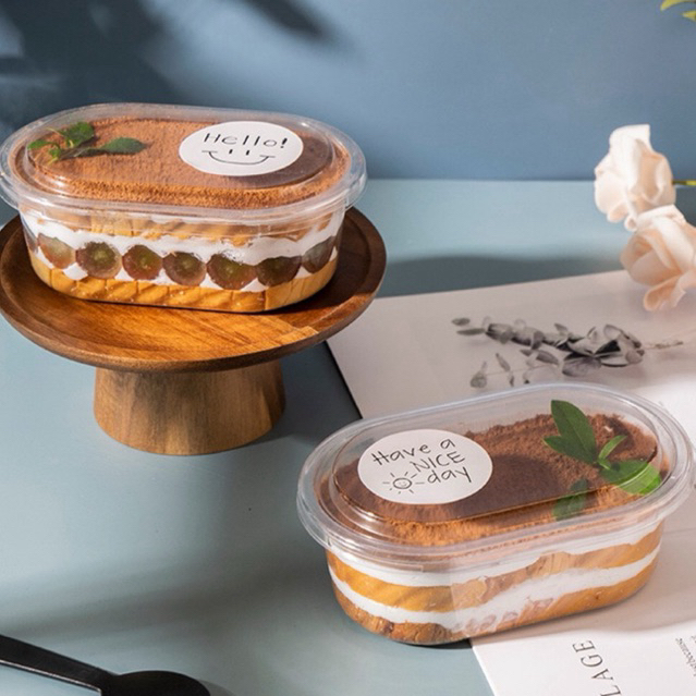 [10PCS] Oval Deli Container 500ML | Plastic Box for Mousse, Cake ...