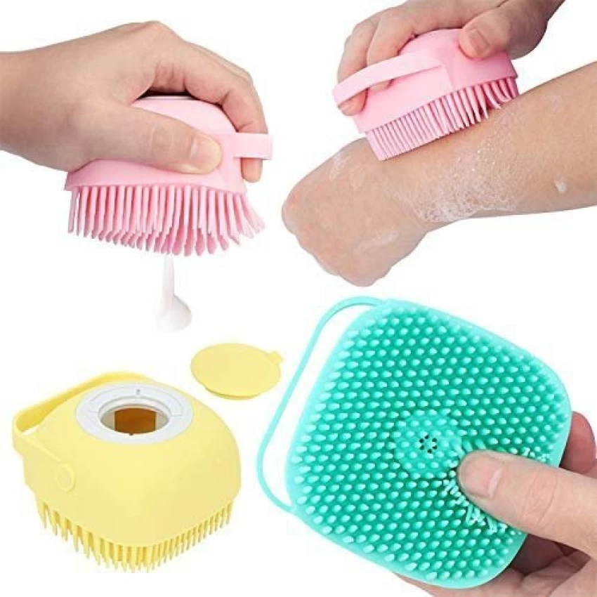 Soft Body Scrub - Silicone Body Scubber with Liquid Soap Dispenser ...