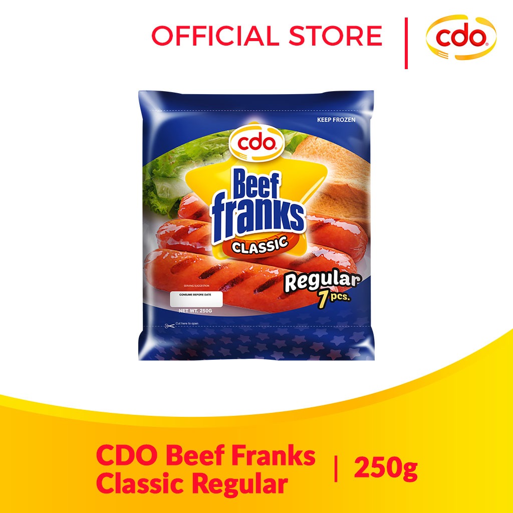 CDO Beef Franks Classic Regular 250g | Shopee Philippines