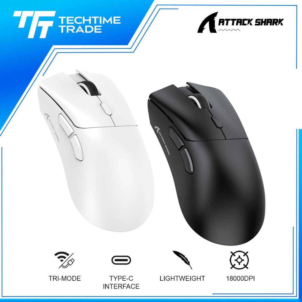 Attack Shark R1 PAW3311 Wireless Gaming Mouse Tri-Mode 2.4G USB-C Wired ...