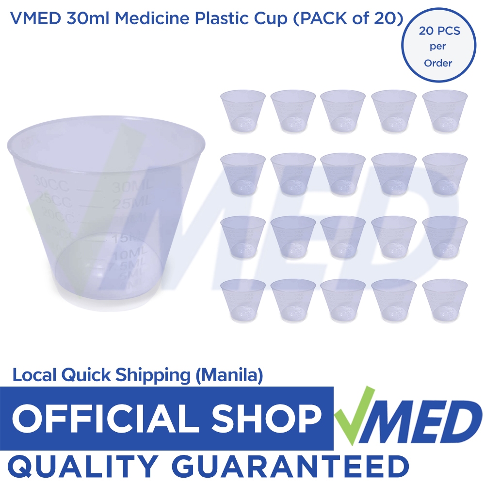 VMED Prohealthcare 30ml Medicine Cup Plastic (PACK OF 20) | Shopee ...