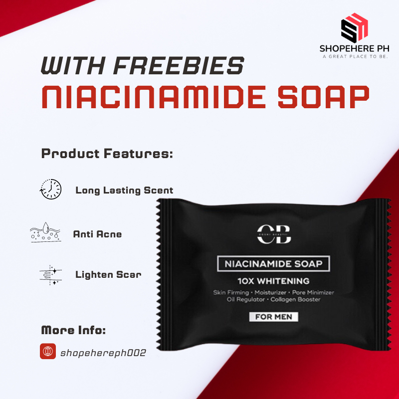Cb Niacinamide Soap With 10x Whitening For Men All Skin Types Fragrance Free Oil Control