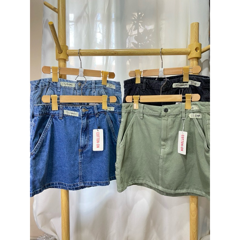 LOW RISE DENIM MINI SKIRT (COT TON ON) | Shopee Philippines