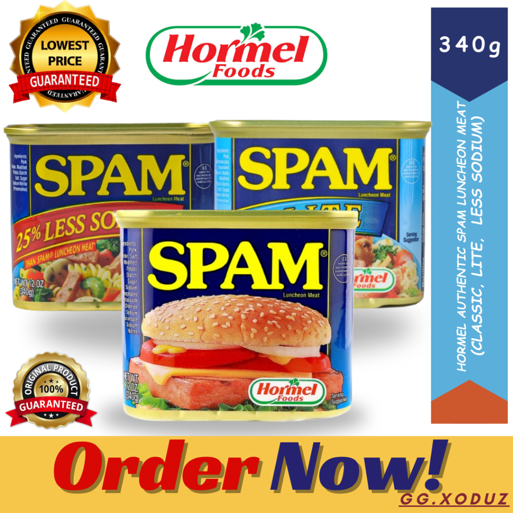 Hormel AUTHENTIC SPAM LUNCHEON MEAT 340g (Classic, Lite, Sodium) | Shopee Philippines