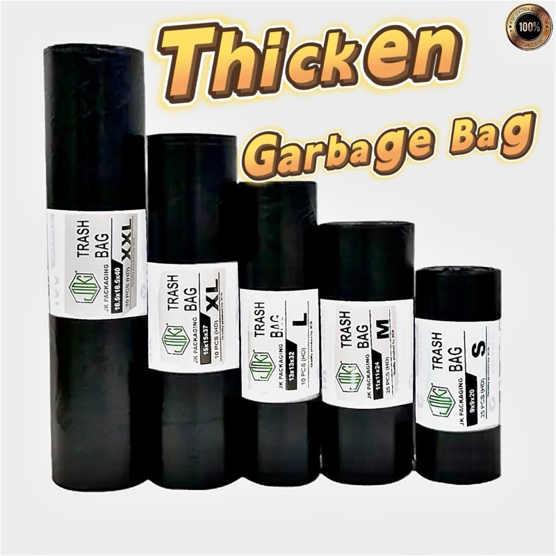 Trash Garbage Bag Small/Medium/Large/XL/2XL per Roll (Can be used for ...