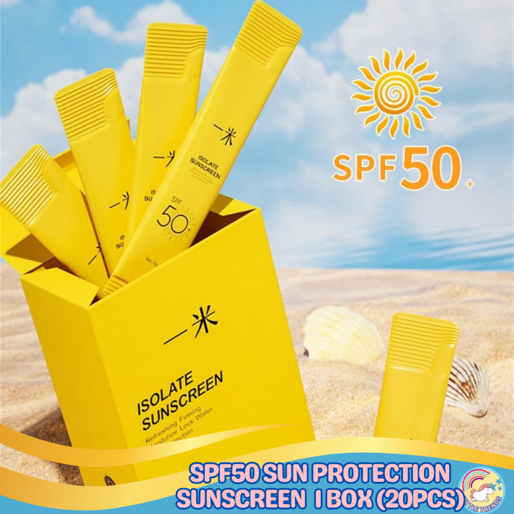 20pcs Sachet/Box Sunscreen Sun Protection Cream SPF50 3g | Shopee ...