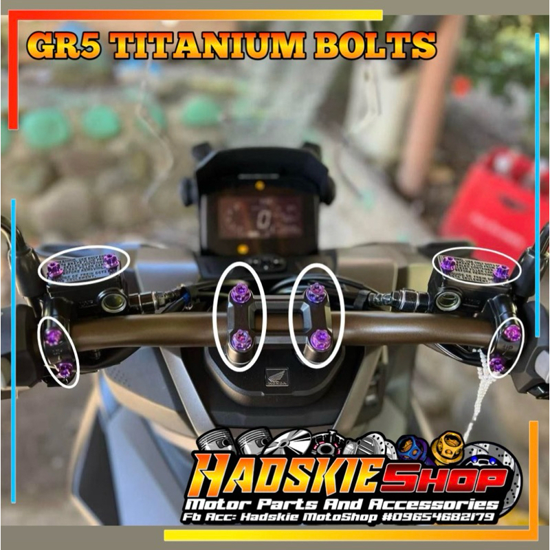 REAL TITANIUM GR5 HONDA ADV HANDLE BAR BOLTS SET (12pcs) | Shopee ...