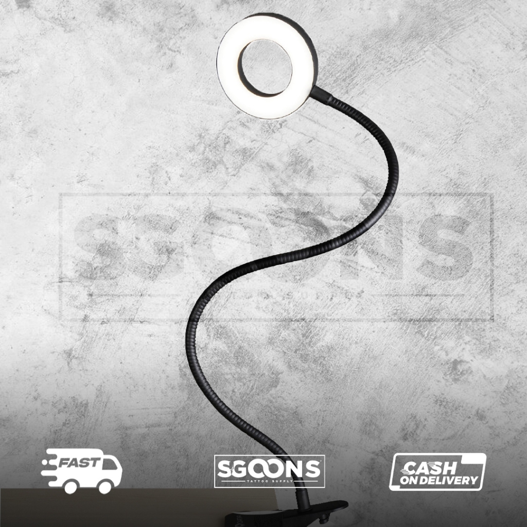 Clip On Ring Light LED Flexible Arm USB Dimmable Table Night Light ...