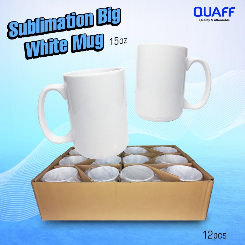 12pcs QUAFF Sublimation Coated White Mug 15oz Sublimation Coated ...