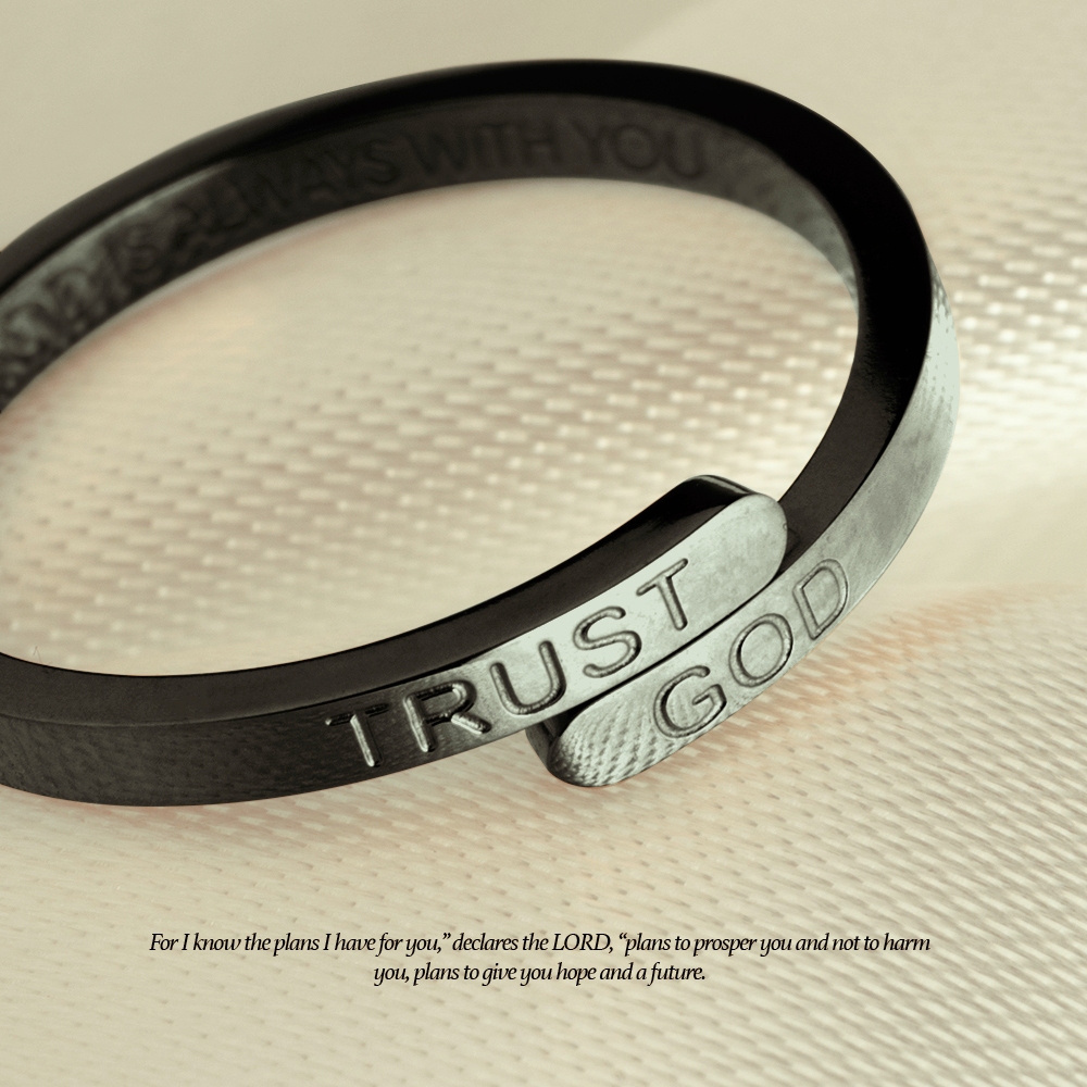 Trust God Ring in Black Color with Gift Box | Shopee Philippines