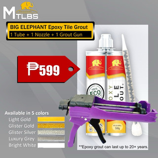 Big Elephant Double tube Tile Grout Epoxy 500ML + 1 Double Barrel ...