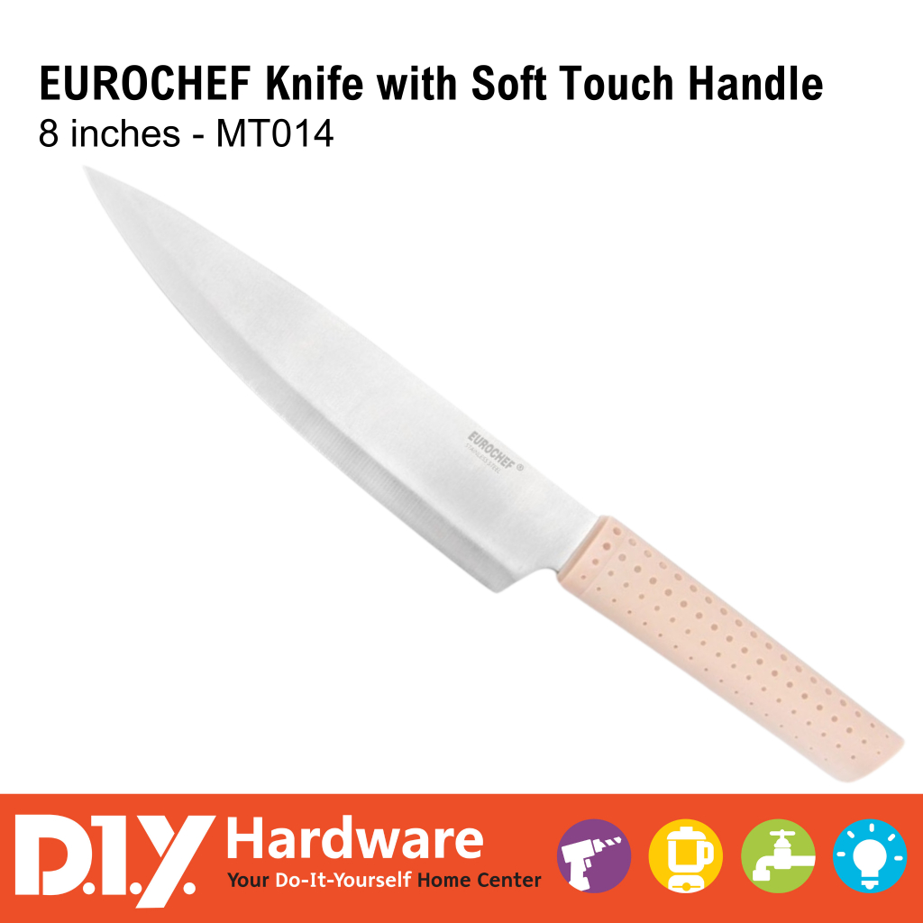 Eurochef High Carbon Stainless Steel 8" Chefs Knife with Soft Touch ...