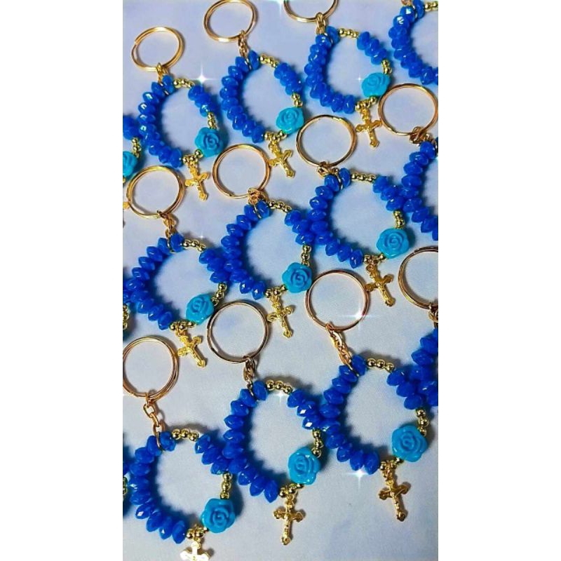 MINI ROSARY KEYCHAIN WITH FLOWER (SIOPAO) Souvenirs/ Giveaways | Shopee ...