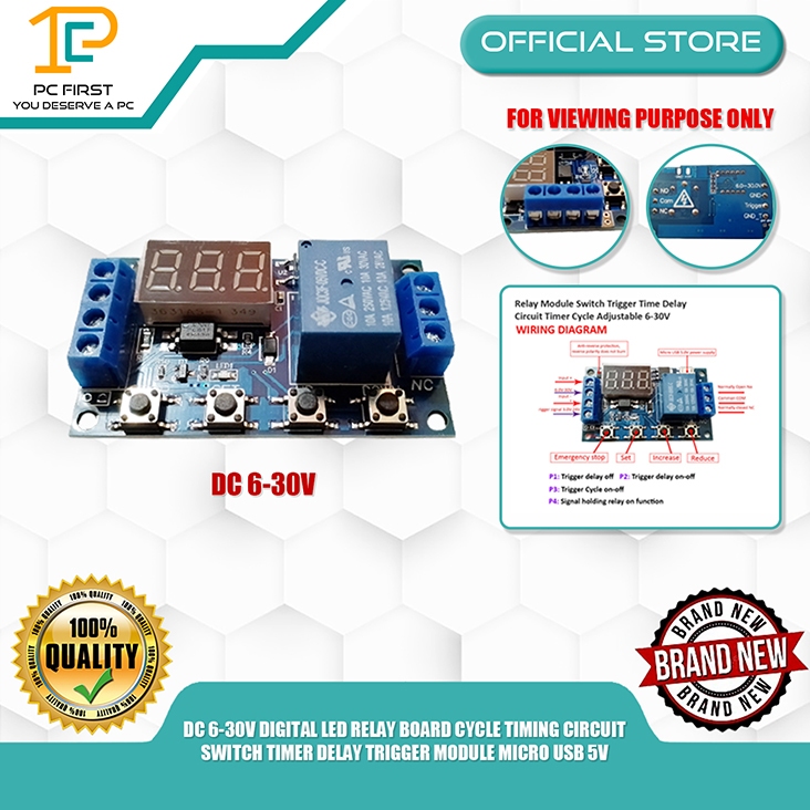 PC FIRST DC 6-30V DIGITAL LED RELAY BOARD CYCLE TIMING CIRCUIT SWITCH TIMER DELAY TRIGGER MODULE ...
