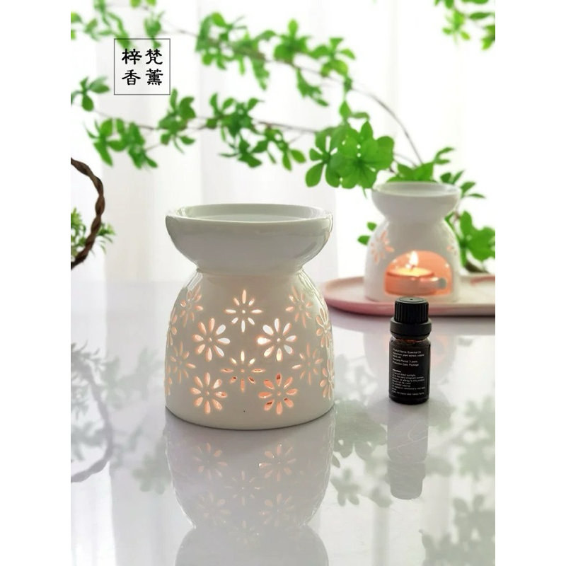 Ziyang Ceramic Candle Burner Patterned Mini Flower Wax Melt Warmer ...