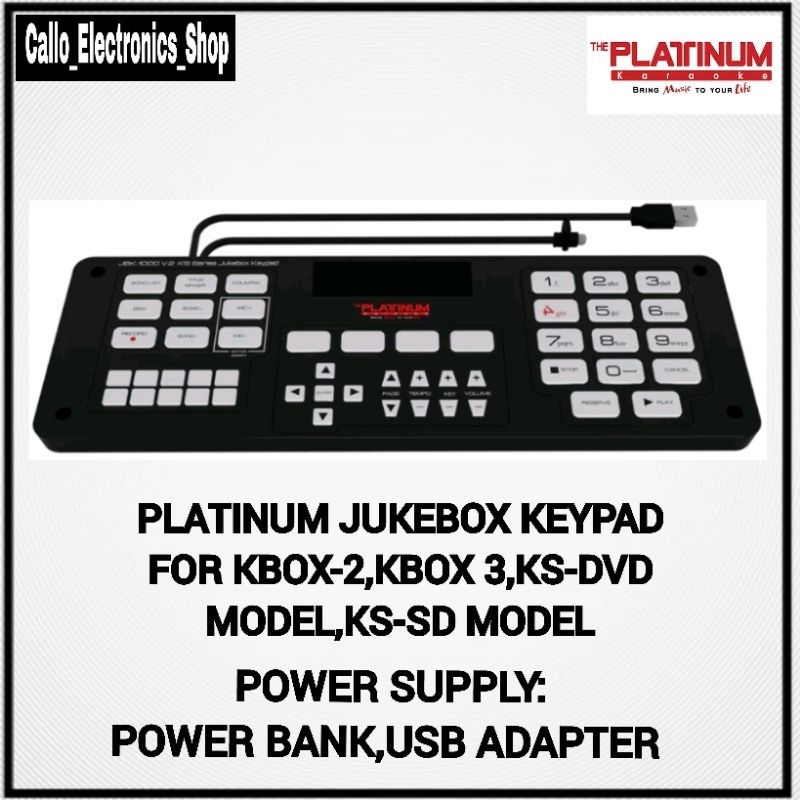 Platinum Jukebox Keypad For KS-DVD Model/KS-SD Model/DK-Party Jukebox ...