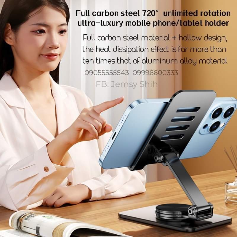 Phone stand Metal M7 celephone stand Full Carbon Steel 720° Infinite ...