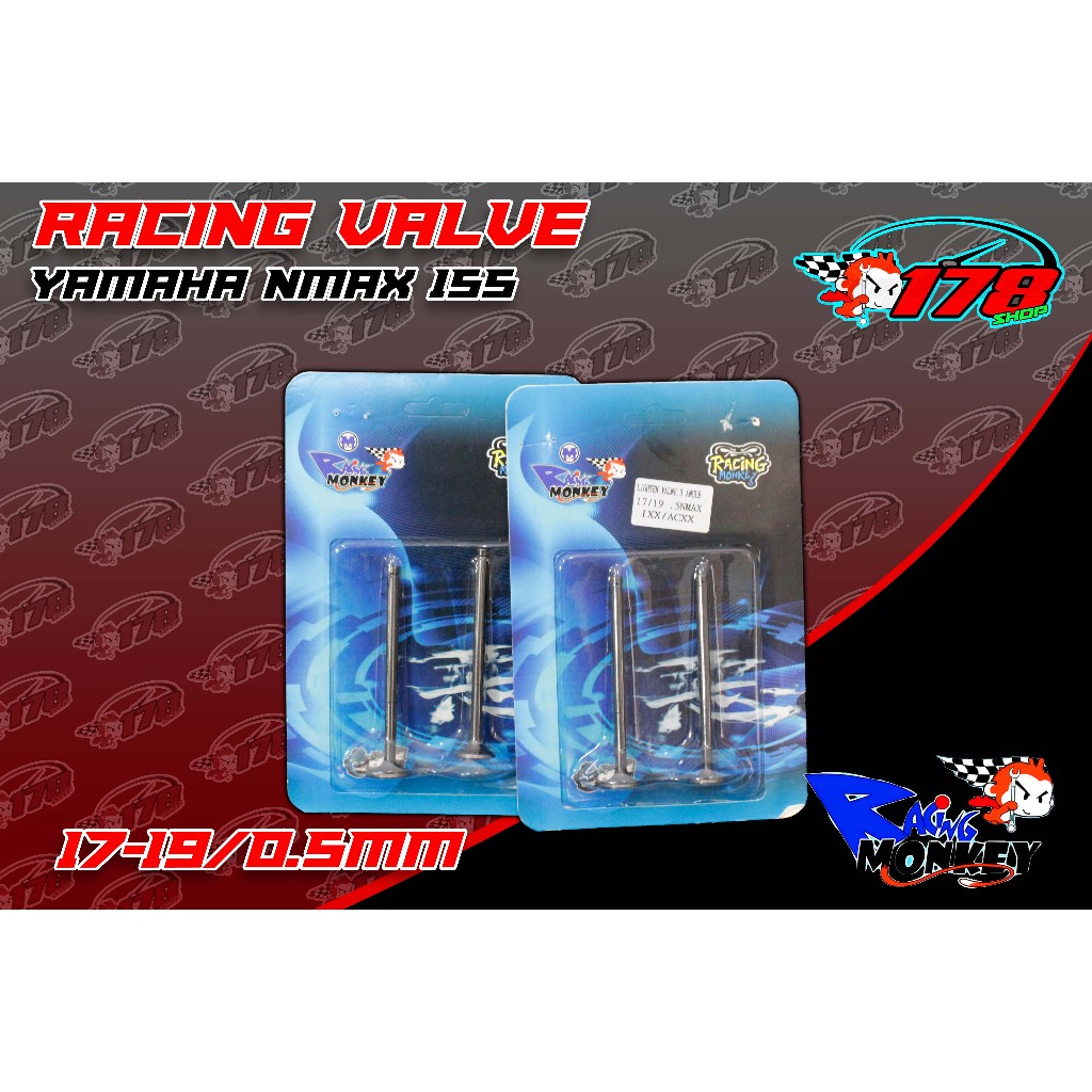 racing monkey lighten valve nmax aerox 17/19.5 stock head | Shopee ...