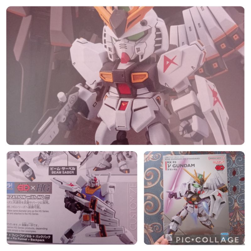 Bandai SD EX Rx 93 V Gundam mecha robot model kit toys action figure ...