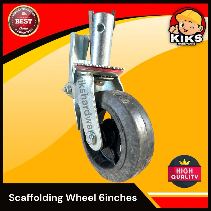 Scaffolding Caster Wheel with Stopper Lock 6inch Solid Rubber Wheel ...