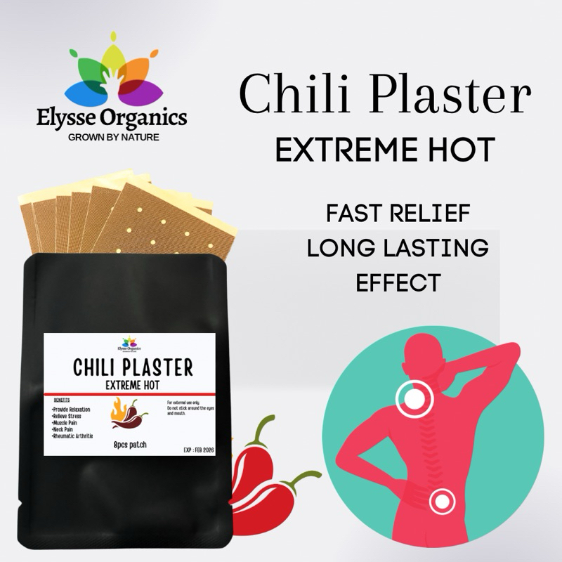 Chili Plaster extreme Hot Elysse organics Caspsicum plaster Body pain ...