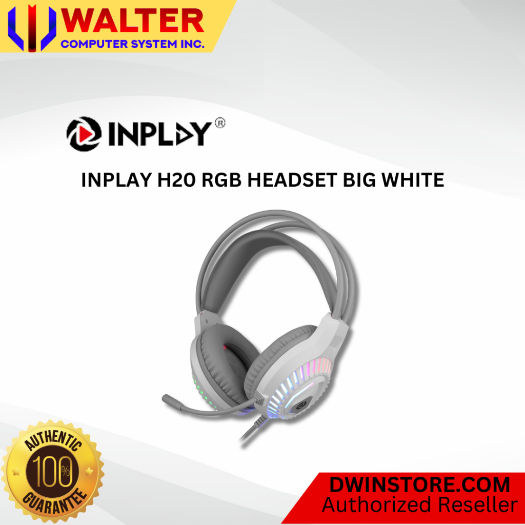 INPLAY H20 RGB HEADSET BIG WHITE | Shopee Philippines