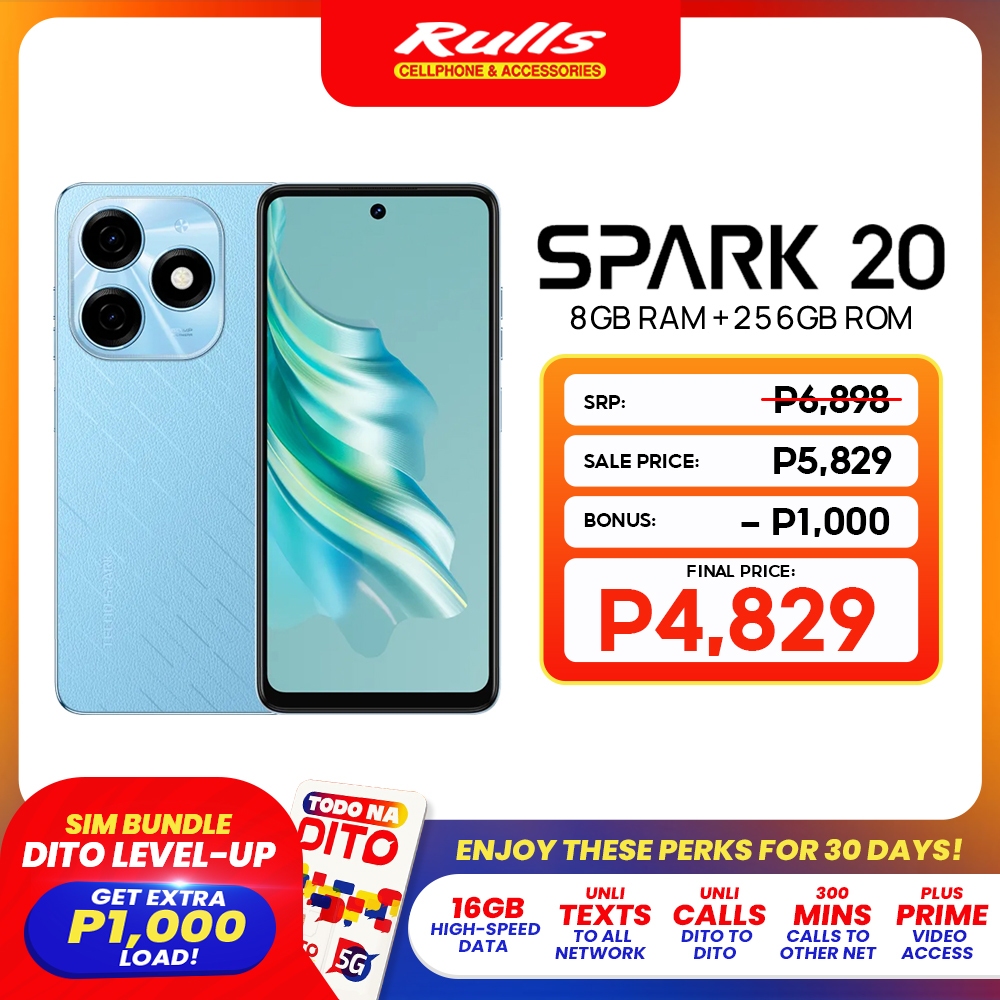 TECNO Spark 20 Smartphone | 8GB RAM + 256GB ROM | MTK G85 | 50MP Main ...