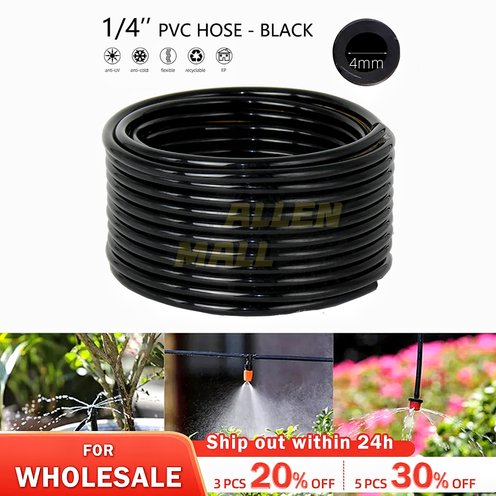 30m Garden Watering Hose,1/4'' PVC Tubing Micro Drip Irrigation Tube ...