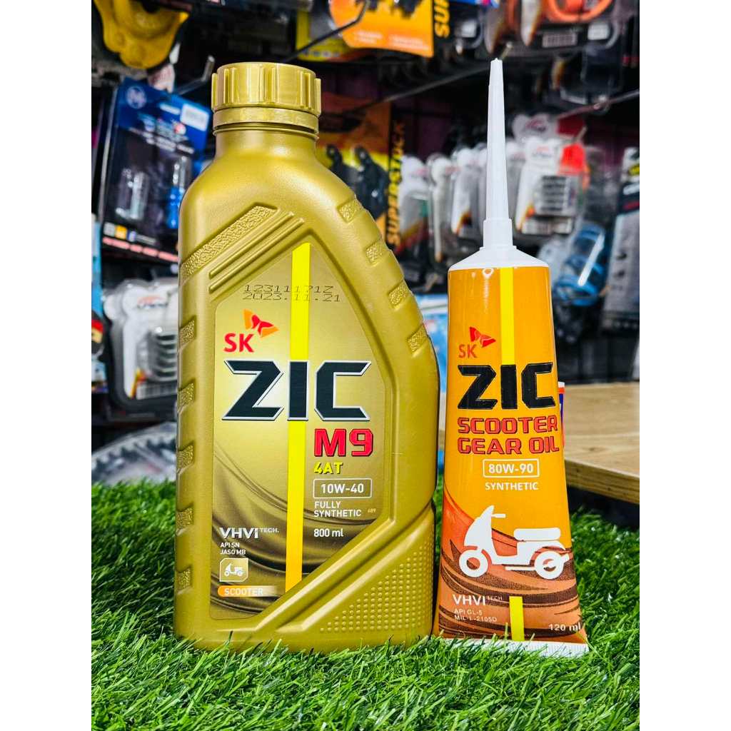 ZIC M9 4AT MATIC 10W40 Fully Synthetic Engine Oil with FREE GEAR OIL 800ml 1Liter ORIGINAL ...