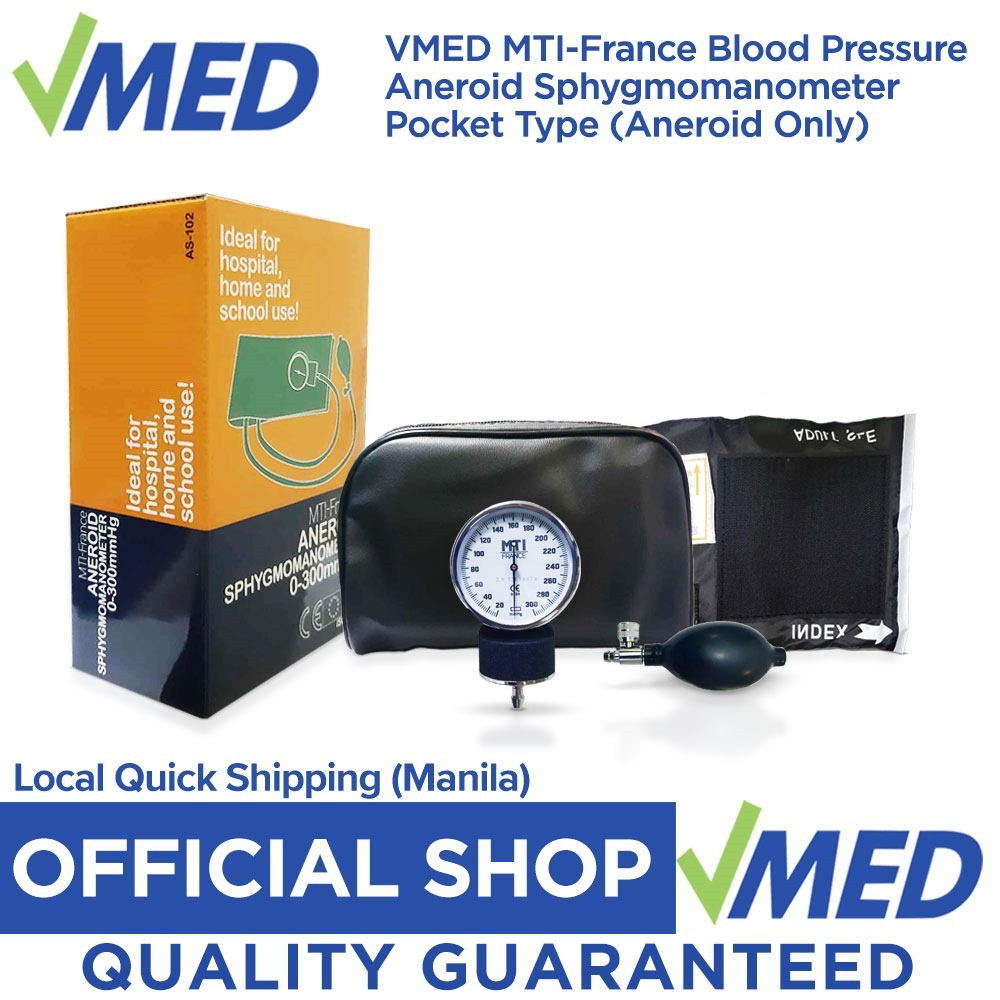 VMED MTI-France Pocket Type Blood Pressure Aneroid Sphygmomanometer Bp ...