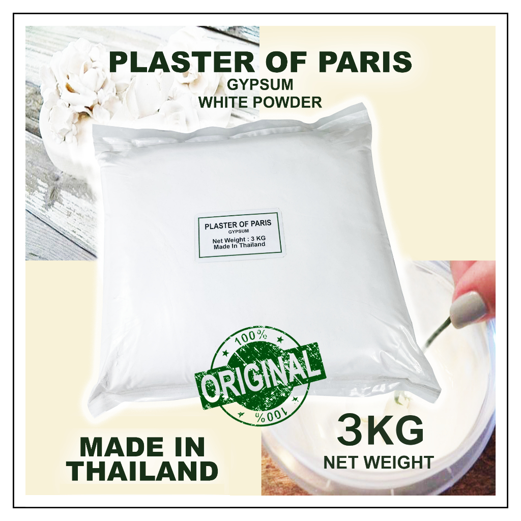 Original Plaster Of Paris Gypsum Powder 3KG Made In Thailand Dental ...