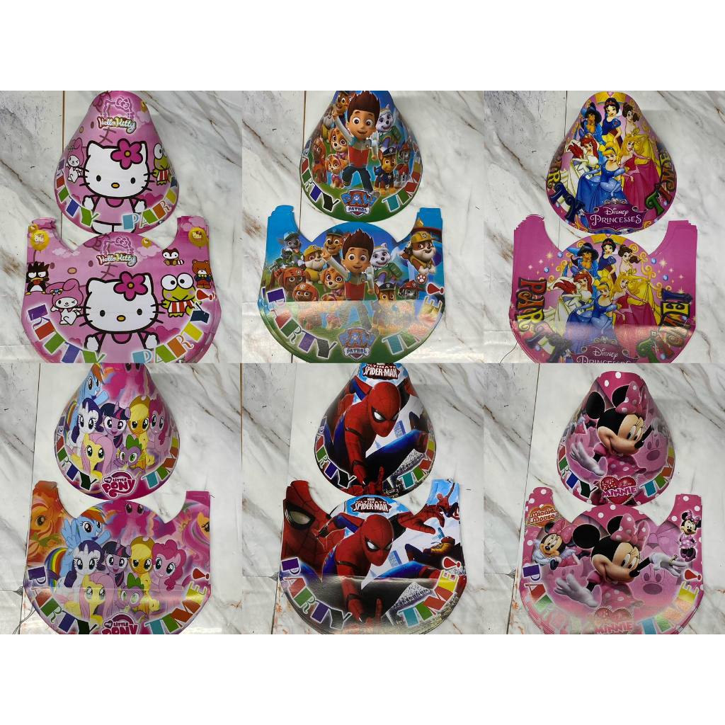 Party hat cartoons character for birthday party (10pcs) | Shopee ...