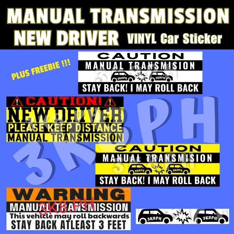 VINYL CAR STICKER | WARNING NEW DRIVER MANUAL TRANSMISSION | Shopee ...