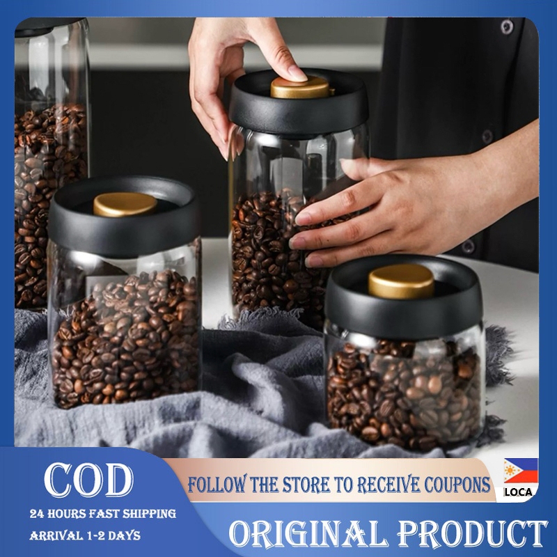 Coffee Cans Vacuum Sealed Glass Container Food Storage Powder Coffee ...