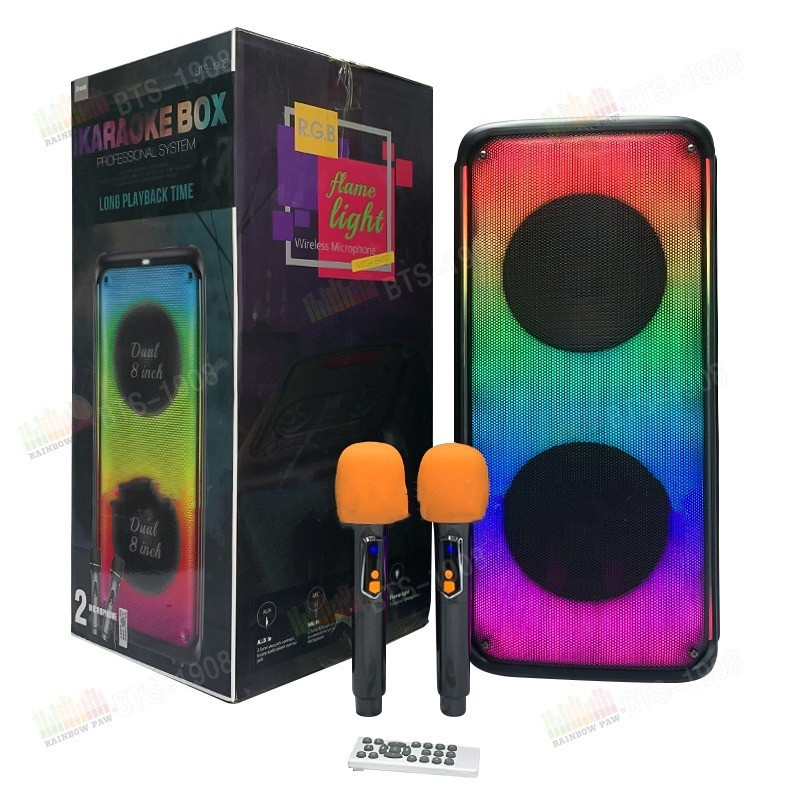 Brudo BTS-1908 Bluetooth speaker with LED light Karaoke Speaker With ...