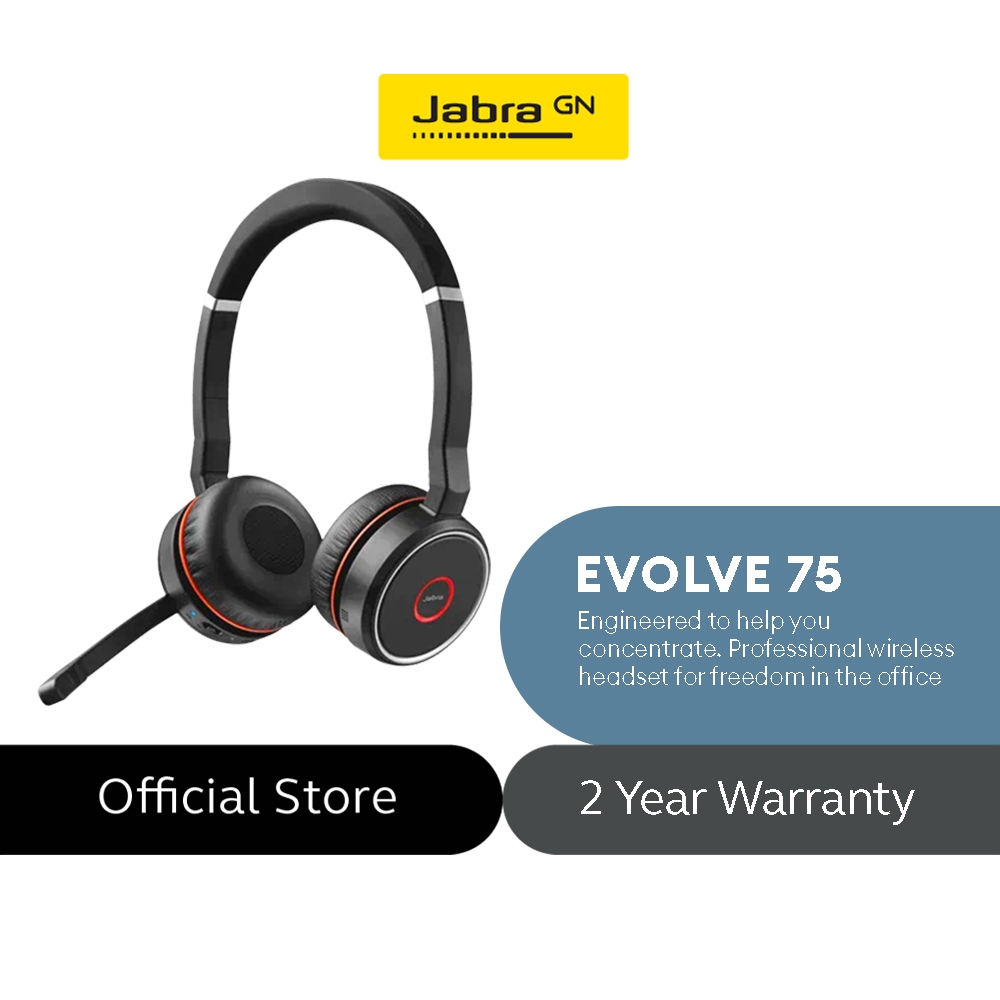 Jabra Evolve 75 - Professional Wireless Headset With ANC + Link 370 USB Dongle MS SE | Shopee ...