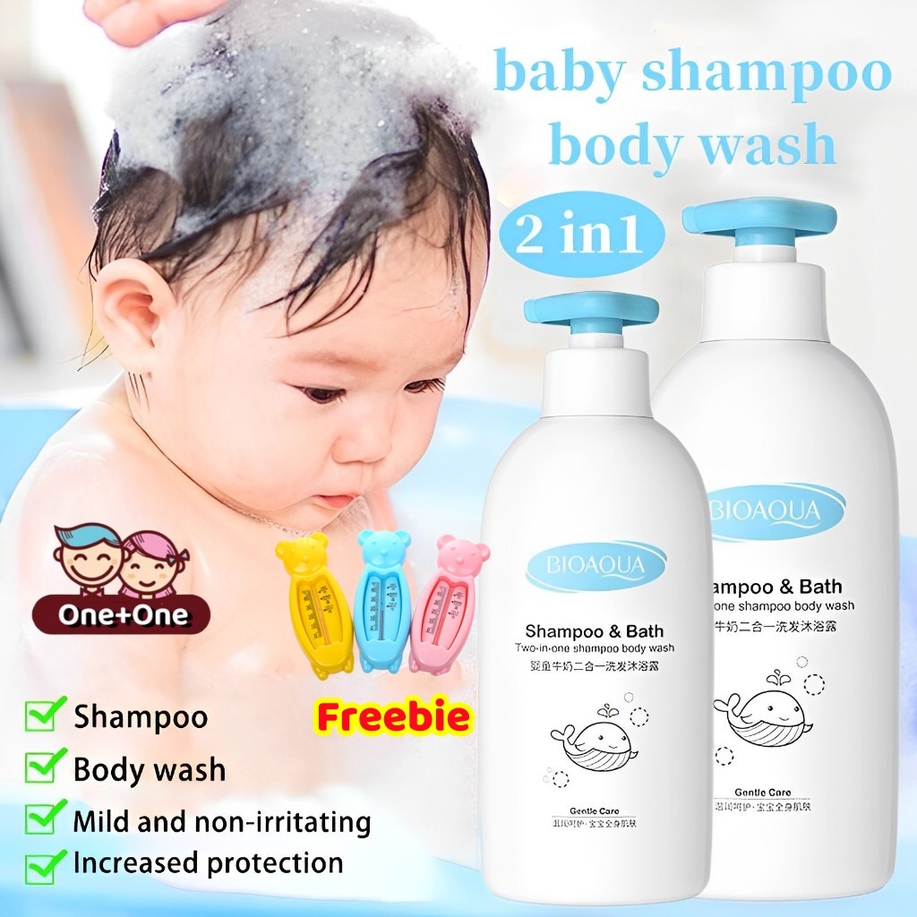500ML 2in1 Body Wash Milk Baby Wash Mild Shampoo Body lotion for Sensitive Hair & Skin | Shopee ...