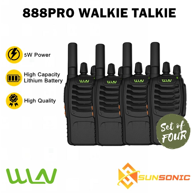 Wln Set Of 4 888pro 5w Uhf 400-470Mhz Two Way Walkie Talkie Radio | Shopee Philippines