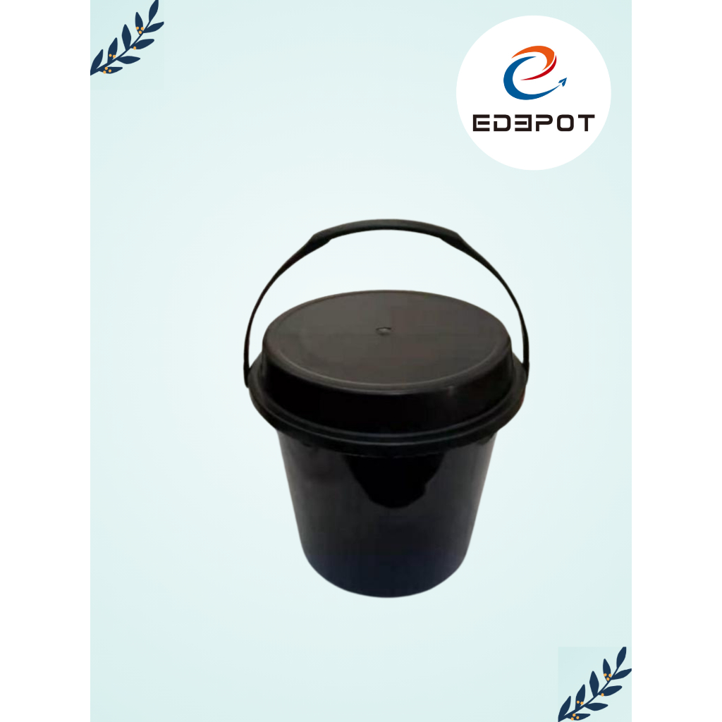 Edepot timba plastic pail w/cover, Black 1 galon pail / Timba | Shopee ...